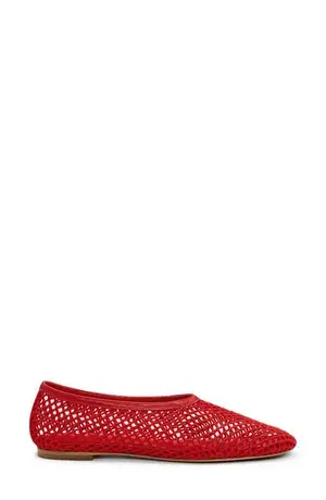 REFORMATION Britt Mesh Ballet Flat - Lipstick Crochet