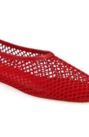 REFORMATION Britt Mesh Ballet Flat - Lipstick Crochet