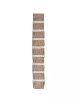 Brunello Cucinelli Striped Knitted Tie - Neutrals