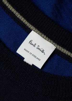 Paul Smith Striped Merino Wool Crew Neck - Blue