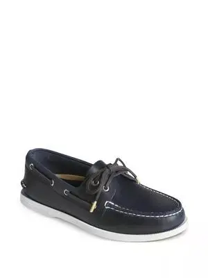 Sperry Lace-up Leather Boat Shoes - Blue
