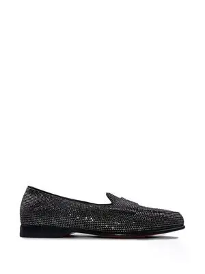 Santoni Embellished Leather Loafers