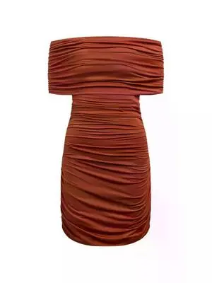 12 STOREEZ Off-the-shoulder Mini Dress - Brown
