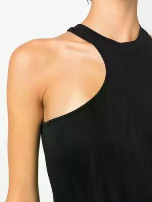 ANDREĀDAMO Ribbed Knit Racer Neck Dress