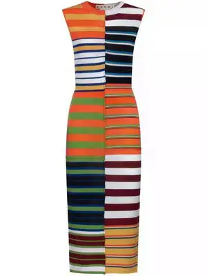 Marni Patchwork Knitted Midi Dress