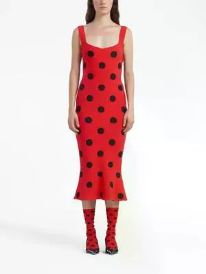 Marni Polka Dot-print Midi Dress