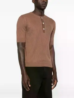 LARDINI Ribbed Button Shirt
