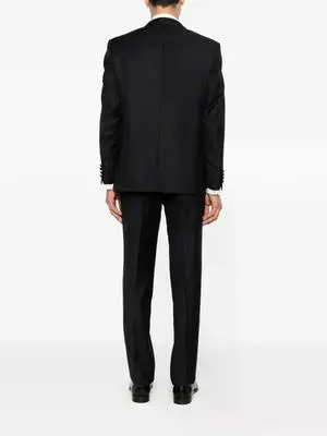 Canali Logo-patch Single-breasted Dinner Suit - Blue
