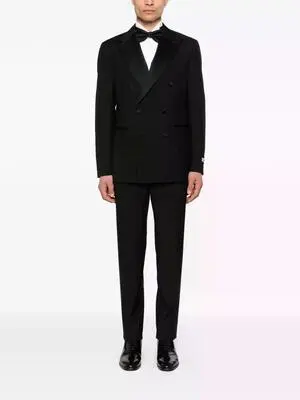 Canali Logo-patch Double-breasted Dinner Suit - Black
