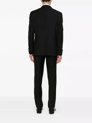 Canali Logo-patch Double-breasted Dinner Suit - Black