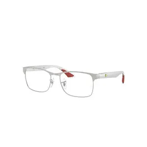 Ray-ban Rb8425m Optics Scuderia Ferrari Collection Rectangular Full Rim Eyeglasses - Matte Silver