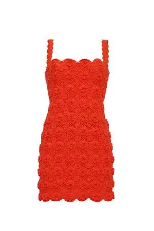 Cara Cara Persephonie Floral Crochet Mini Dress