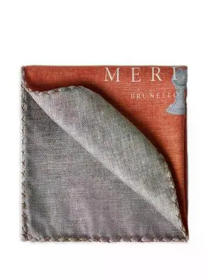 Brunello Cucinelli Graphic-print Handkerchief - Orange
