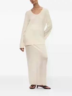 12 STOREEZ Camelia Maxi Skirt - Neutrals
