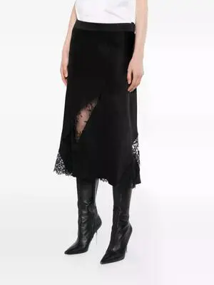 Alexander McQueen Asymmetric Skirt With Lace Trim