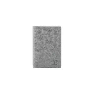 LOUIS VUITTON Pocket Organizer 'glacier Gray/navy Blue Taiga Cowhide Leather - Grey