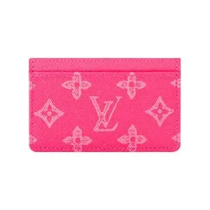 LOUIS VUITTON Card Holder 'monogram Origine Rose Ruban Linen Canvas' Pink