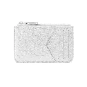 LOUIS VUITTON Romy Card Holder 'silver Monogram Embossed Empreinte Cowhide Leather - Grey