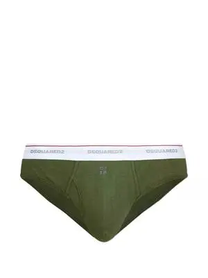 Dsquared2 Upside Down Logo-waistband Ribbed Briefs - Green