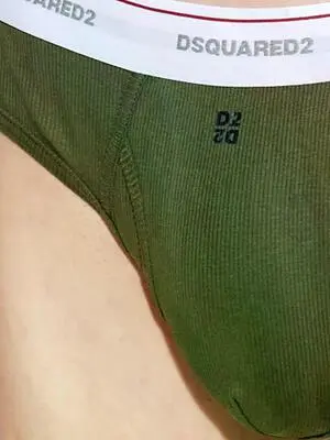 Dsquared2 Upside Down Logo-waistband Ribbed Briefs - Green