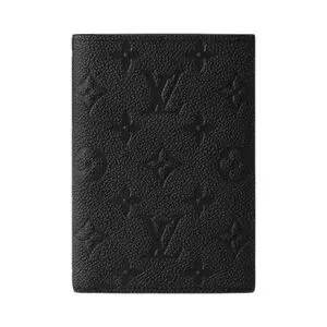 LOUIS VUITTON Passport Cover 'black Monogram Embossed Empreinte Cowhide Leather' Black