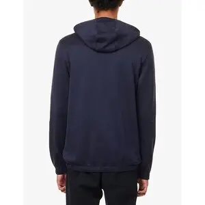 Eleventy Relaxed-fit Zip-up Cotton-jersey Hoody