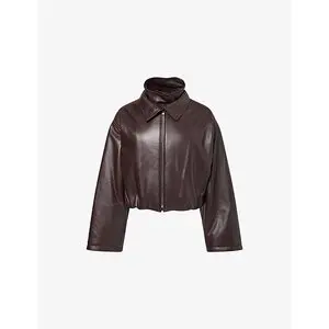 Alaïa Layered Leather Bomber Jacket