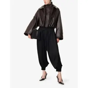 Alaïa Layered Leather Bomber Jacket