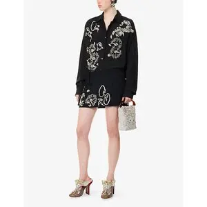 Dries Van Noten Casia Jewel-embellished Woven Shirt - Black