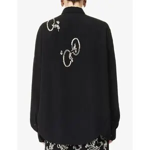 Dries Van Noten Casia Jewel-embellished Woven Shirt - Black