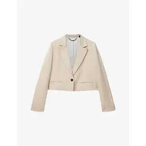 ALLSAINTS Helena Single-breasted Cropped Linen-blend Blazer