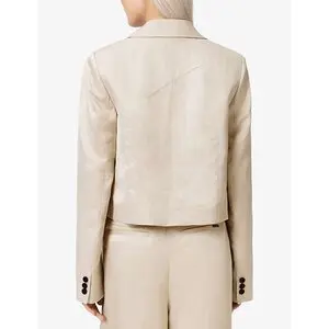 ALLSAINTS Helena Single-breasted Cropped Linen-blend Blazer