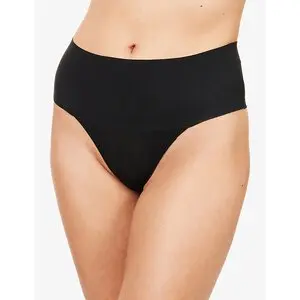 Spanx Supersmooth™ Undie-tectable® Supima Cotton Thong - Very Black