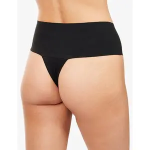Spanx Supersmooth™ Undie-tectable® Supima Cotton Thong - Very Black