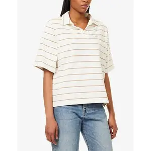 4TH & RECKLESS Striped Cotton Polo Top