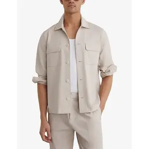 REISS Cleric Patch-pocket Stretch-woven Overshirt