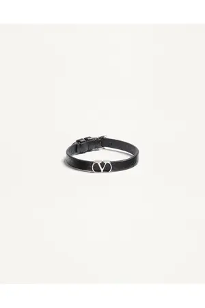 Valentino Garavani Vlogo Signature Grainy Calfskin Bracelet
