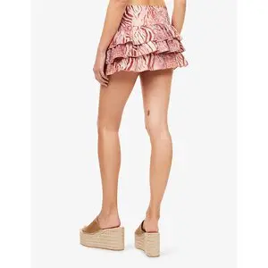 GRACEJACOB Tora Ruffle Woven Mini Skirt