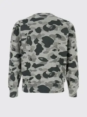 A BATHING APE Camouflage Print Cotton Crewneck Sweatshirt - Grey
