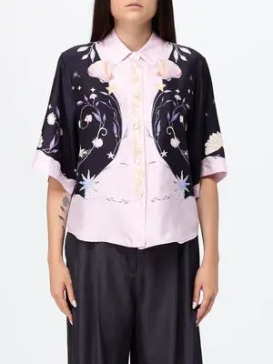 FORTE_FORTE Printed Silk Shirt - Blue