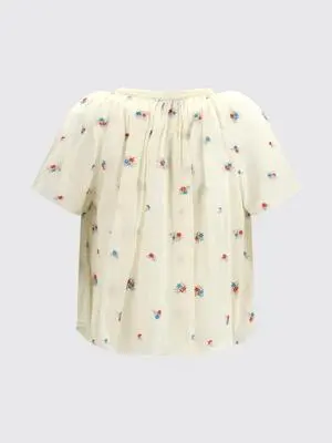 FORTE_FORTE Embroidered Short Sleeve Shirt - Beige