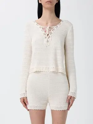 TWINSET Crochet Lace-up Sweater