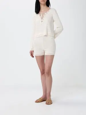 TWINSET Crochet Lace-up Sweater
