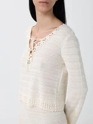 TWINSET Crochet Lace-up Sweater
