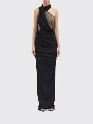 ENTIRE STUDIOS Asymmetrical Stretch Cotton Maxi Dress - Black
