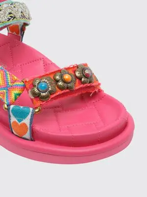 Kurt Geiger Orson Jacquard Canvas Sandals With Floral Appliqués