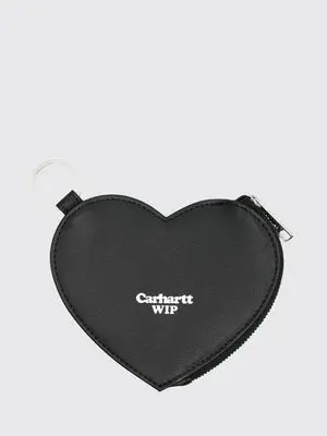 Carhartt Work In Progress Heart-shaped Leather Coin Purse With Logo