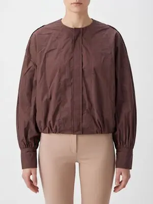THELATEST Cotton Poplin Shirt With Long Sleeves And Crew Neck - Brown