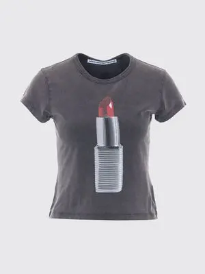 Alexander Wang Cropped Slim Fit Graphic T-shirt - Grey