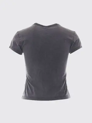 Alexander Wang Cropped Slim Fit Graphic T-shirt - Grey